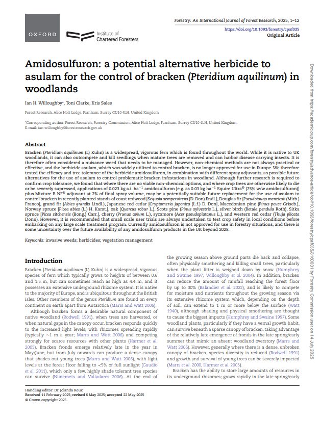 Amidosulfuron: a potential alternative herbicide to asulam for the ...